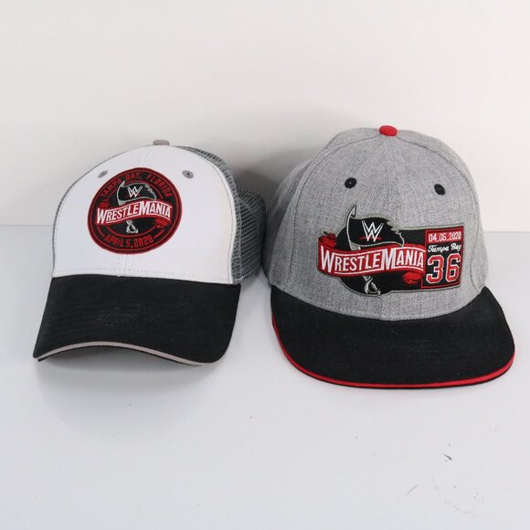 WWE | Accessories | Set Of Two 2 Wrestlemania 36 Hat Caps Adjustable ...
